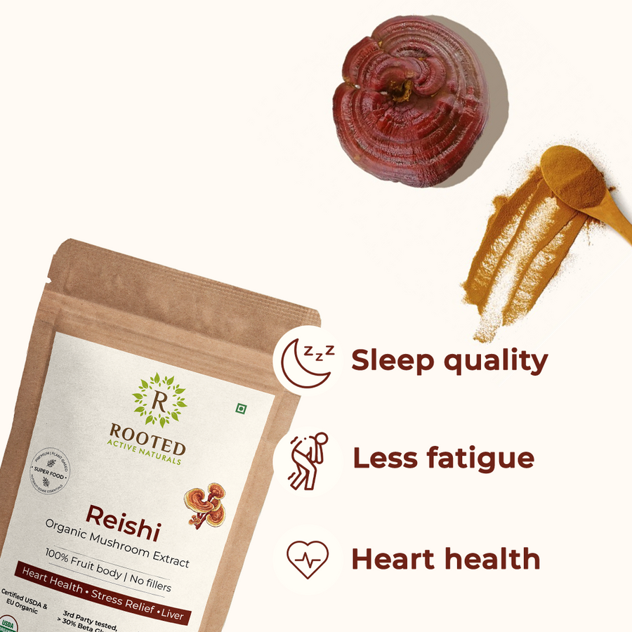 Reishi Mushroom Extract Powder Supplement online | Rooted Actives ...