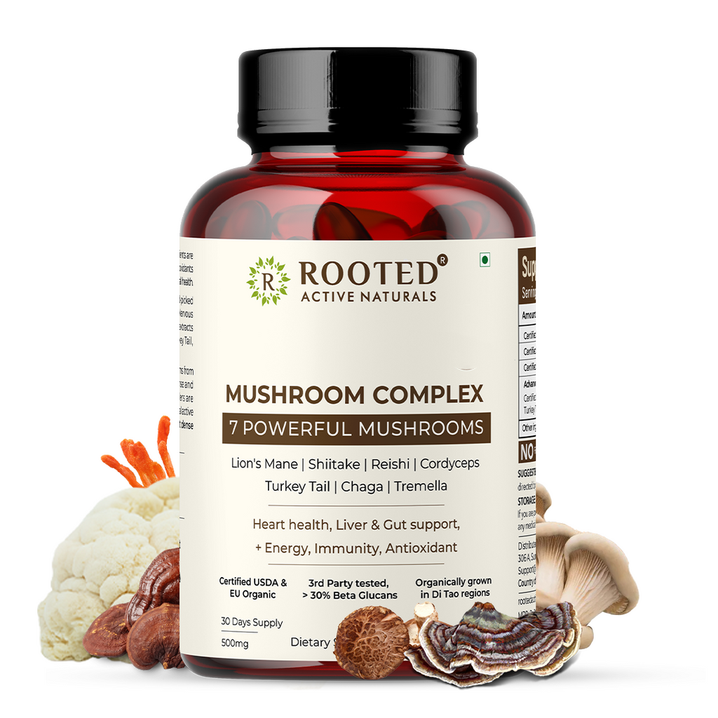 7 Mushroom Complex for Brain, Gut, Immunity & Energy – Rooted Active ...