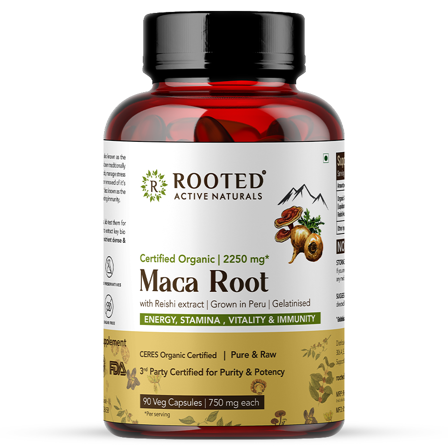 Maca Root and Reishi Mushroom Capsules for Hormonal Balance, Stress Re ...