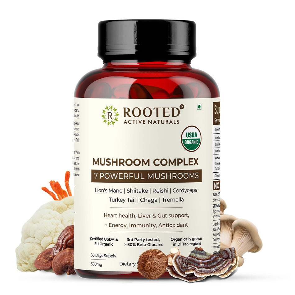 7 Mushroom Complex for Brain, Gut, Immunity & Energy – Rooted Active ...