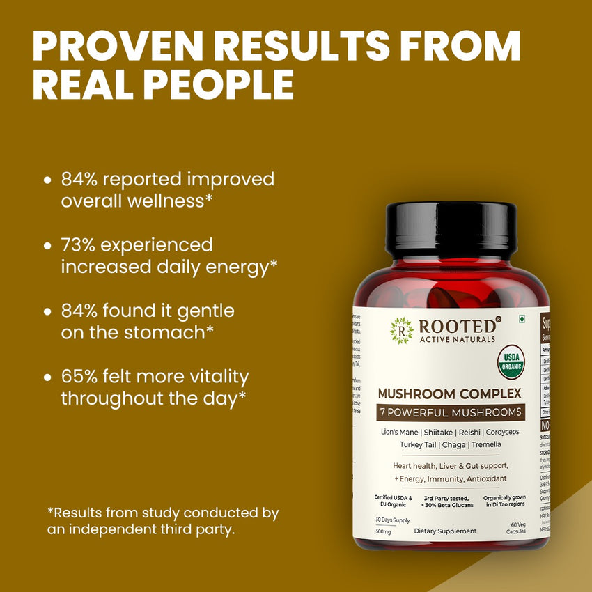7 Mushroom Complex for Brain, Gut, Immunity & Energy – Rooted Active ...